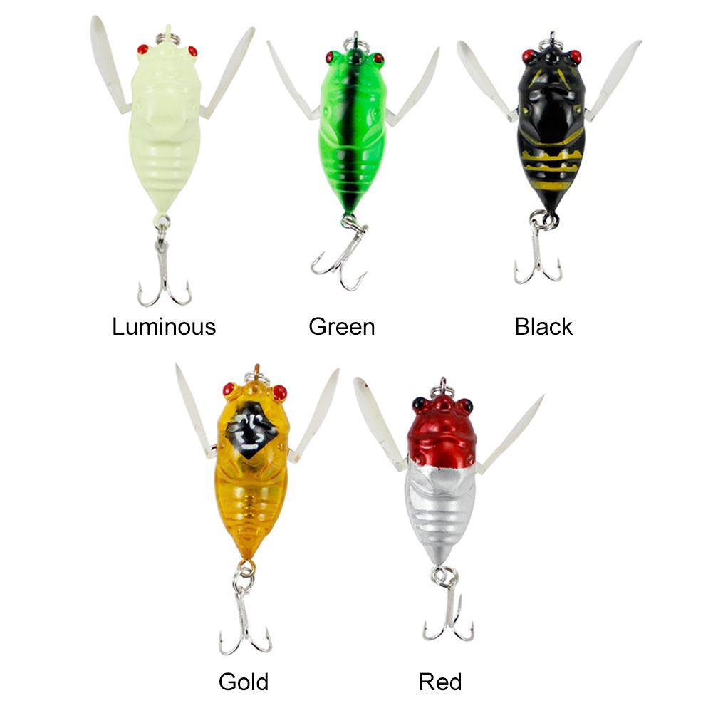 3Pcs Plastic Bionic Bait Jig Hook 5cm 6g Wobbler Cicada Hard Fishing ...