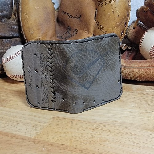 Handmade Upcycled Baseball Glove leather bifold wallet edc fathers mens ...