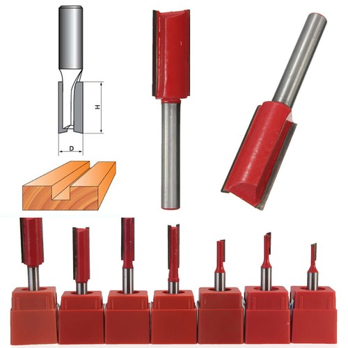 Straight Dado Router Bits Set 1/4" Shank Trimming Cutter Woodworking ...