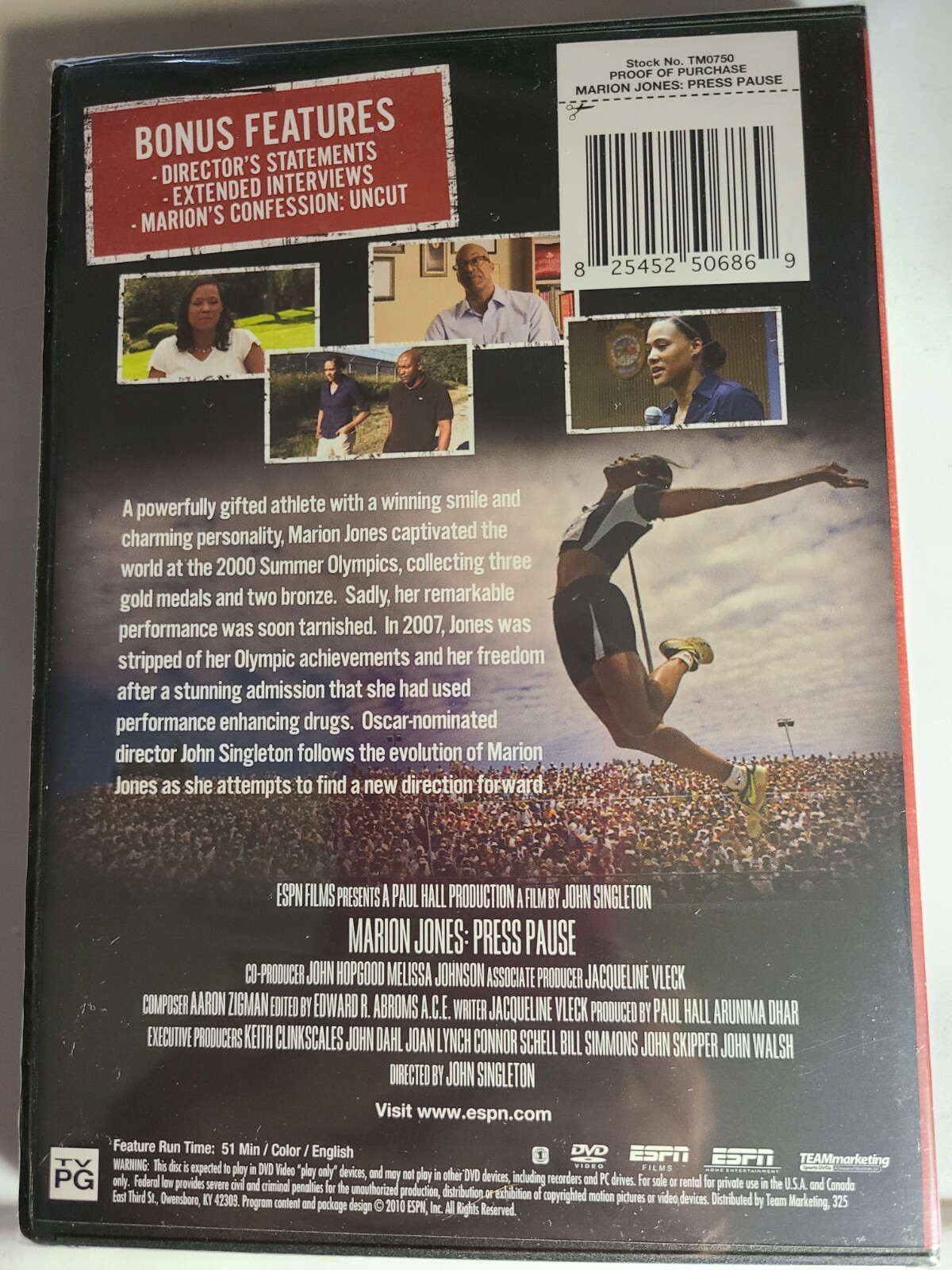ESPN 30 for 30: Marion Jones: Press Pause (DVD, 2011) Brand New Factory ...