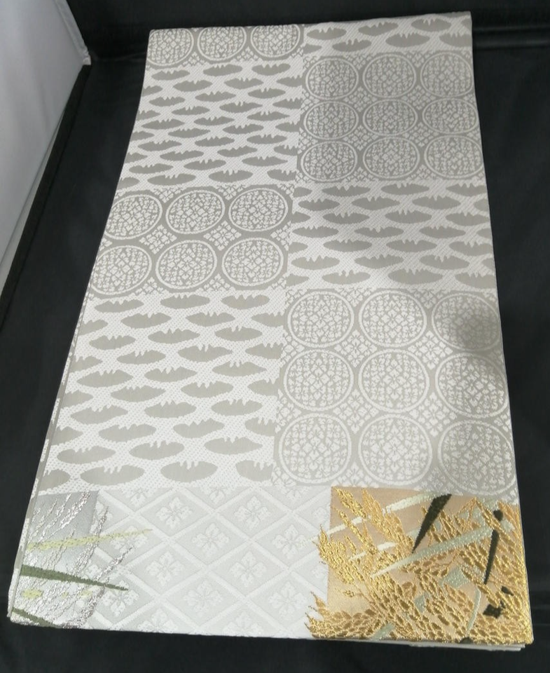 Yamaguchi Hiromi Gold Silver Rice Pattern Fukuro Obi Japan Exclusive ...