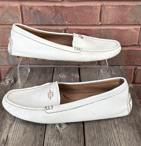 COACH Shoes Amber Size 9.5B Ivory Cream Driving Mocs Slip On Flat ...