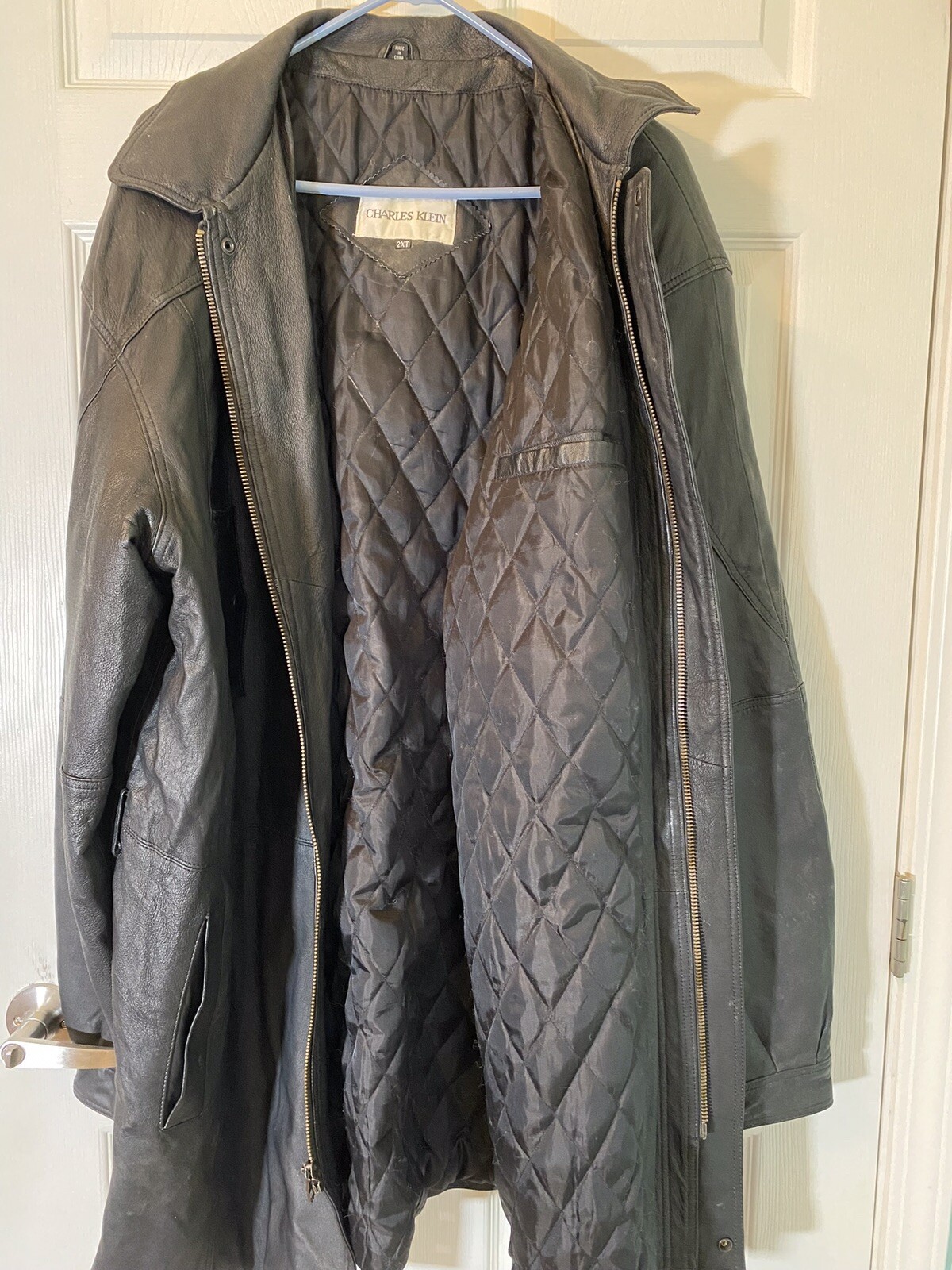 Charles Klein Men’s Genuine Leather Jacket Black Full… - Gem