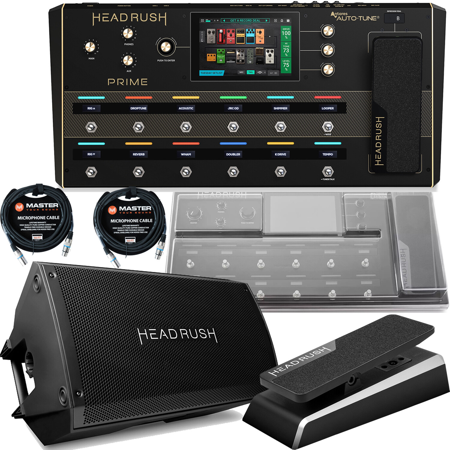HeadRush Prime Guitar / Vocal Processor, FRFR-112 Cab, Pedal, Decksaver ...