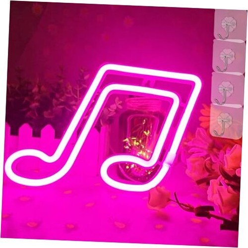 Music Note LED Neon Light Sign for Wall Decor Neon Night Light Battery ...
