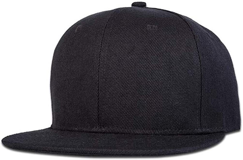 Unisex Plain Flat Brim Adjustbale Baseball Cap Blank Snapback Solid ...