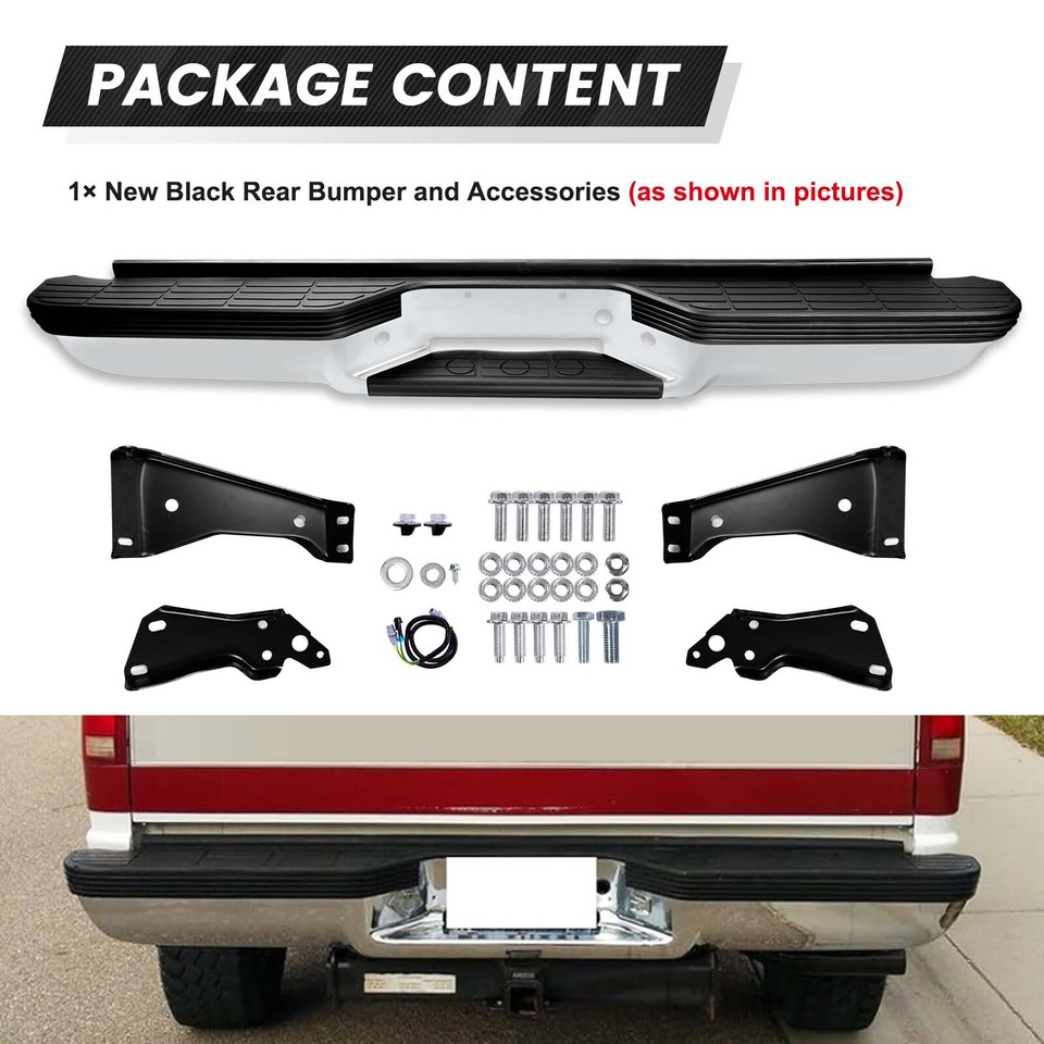 Chrome Rear Bumper For 1988-2000 Chevrolet GMC Sierra C1500 C2500 K1500 ...