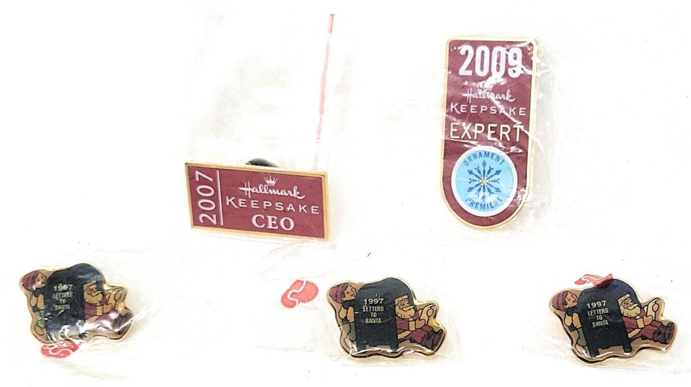 Hallmark Keepsake 2 Employee Ornament Event Lapel Pins and 3 Letters to ...