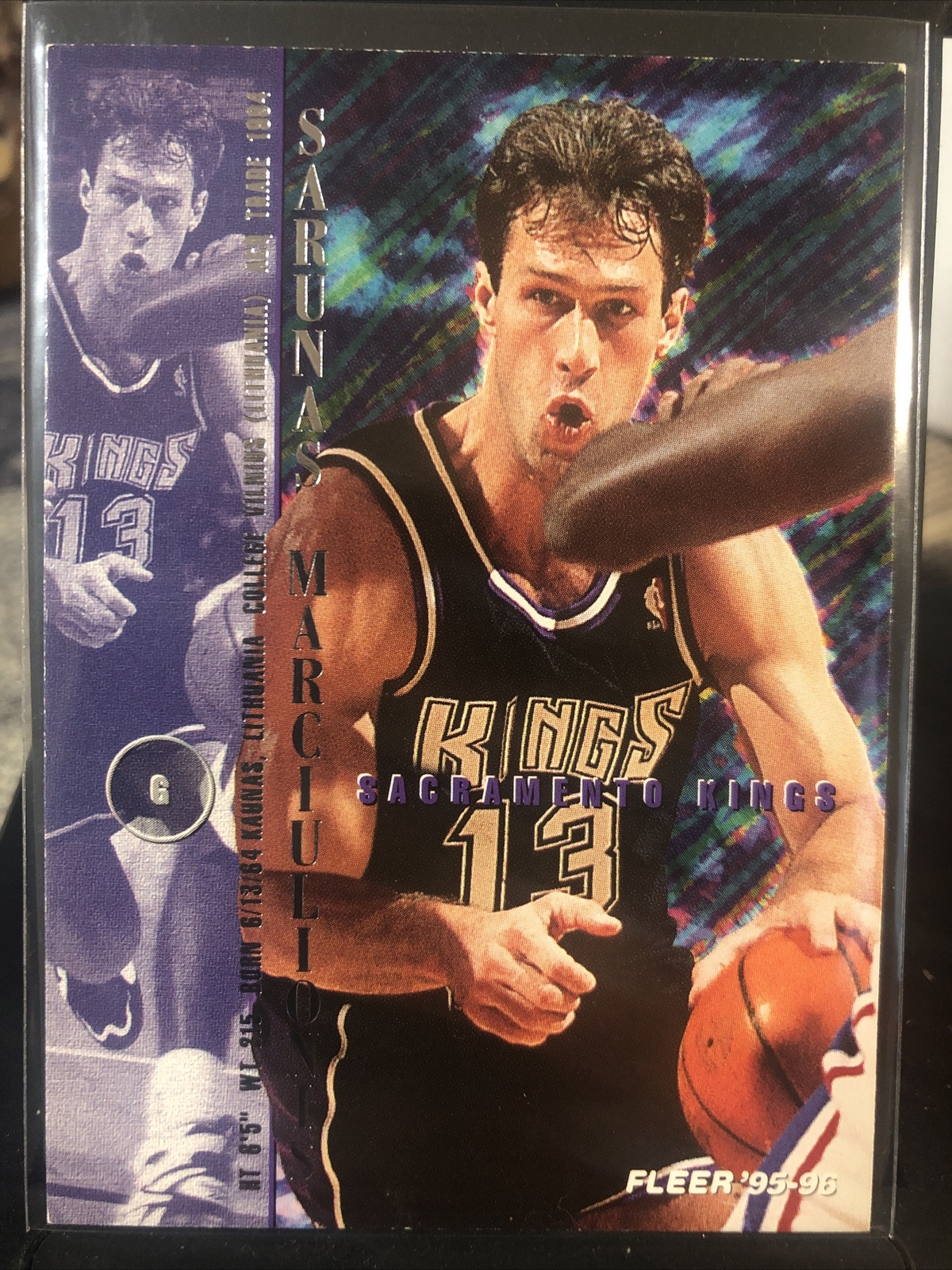 1995-96 Fleer Sacramento Kings Basketball Card #250 Sarunas ...