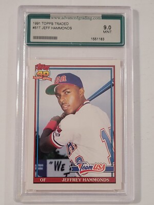 1991 Topps Traded Jeffrey Hammonds Baseball Card AGS 9 MINT ~ USA RC | eBay