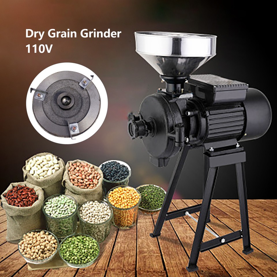 Electric Grinder Corn Grain Wheat Cereal Feed MachineWet Dry Mill With ...