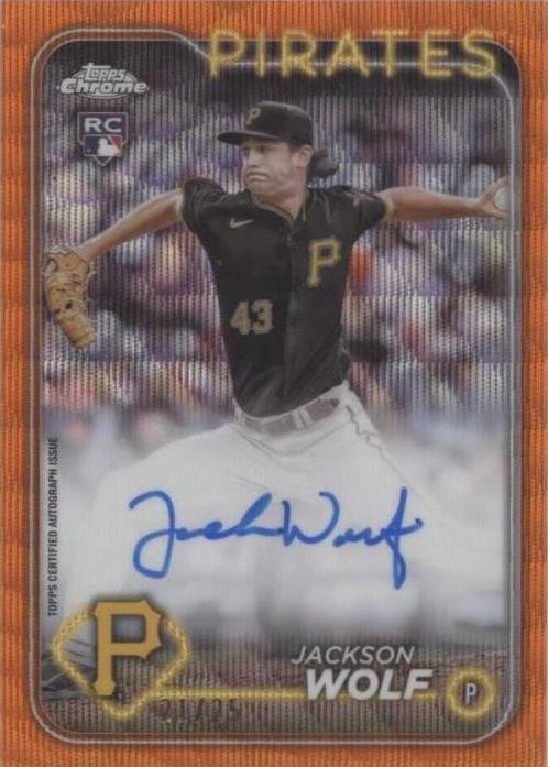 2024 Topps Chrome - Rookie Autographs Jackson Wolf #RA-JWO Orange Wave ...