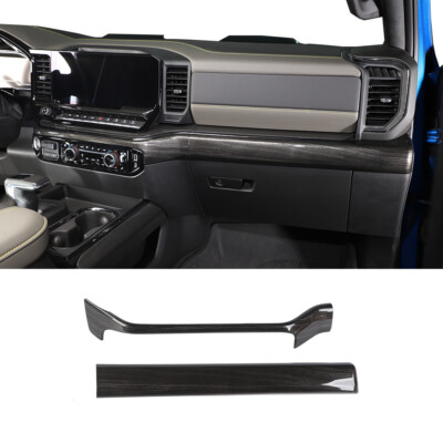 Black Wood Center Console Dash Co-pilot Cover Trim For Chevy Silverado ...