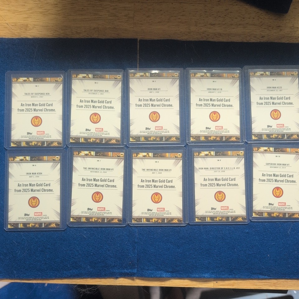 2025 Topps Chrome Marvel Iron Man Gold Cards 1-10 Full Set #IM1-IM10 | eBay