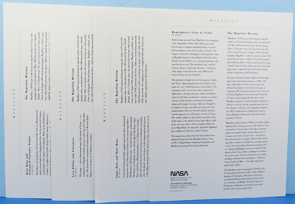 NASA Photo Litho Lot of 4 vtg Magellan Venus JPL Space Shuttle Atlantis ...