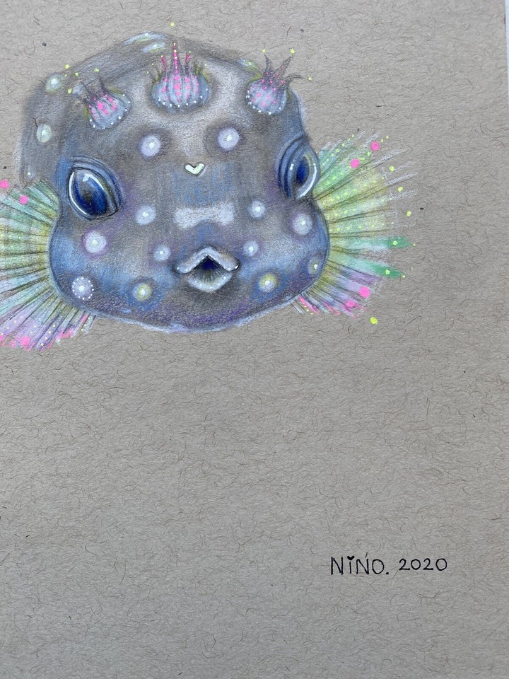 original drawing signed, “cute Fish” Size 6x9” | eBay