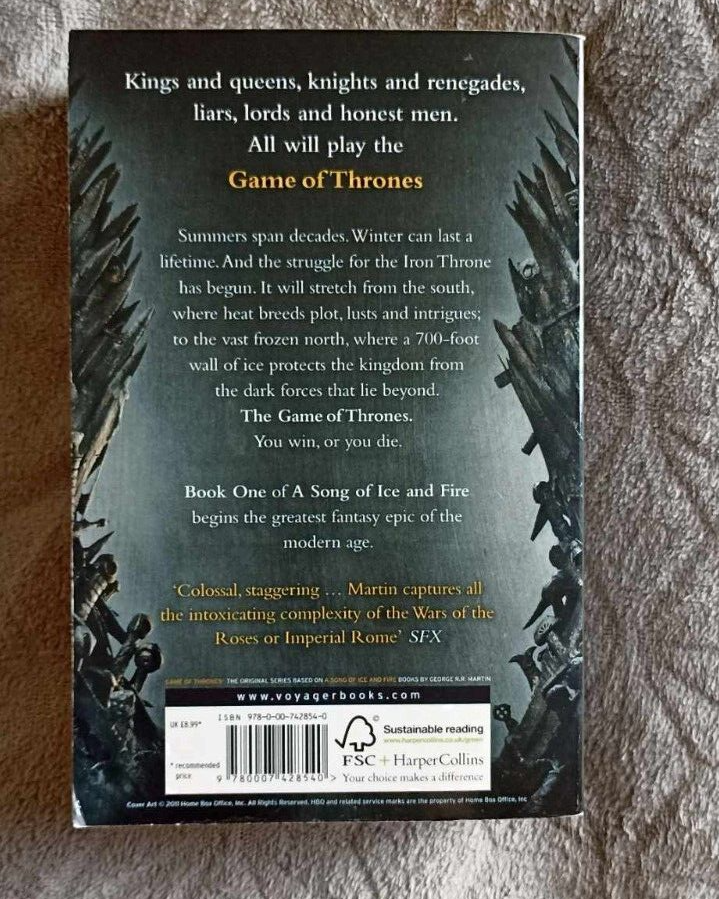 A Game of Thrones Book 1 (A Song of Ice and Fire)-George R.R. Martin ...