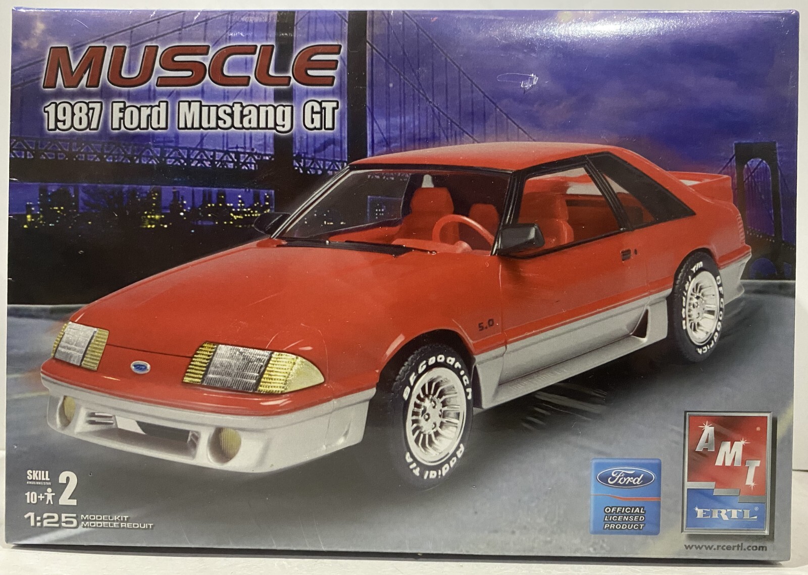 AMT/Ertl Muscle 1987 Ford Mustang GT 1/25 Model Kit NEW SEALED 2005 Fox ...