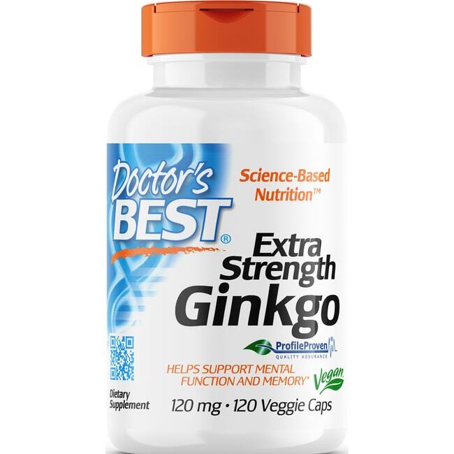 Ginkgo extra fuerte Doctor's Best 120 mg 120 cápsulas vegetarianas