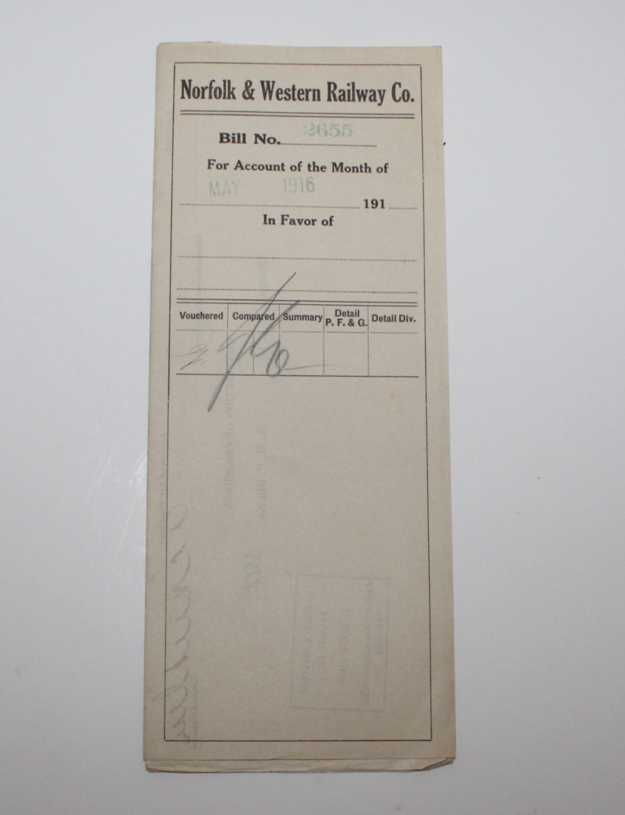 Norfolk & Western Railway Bill to Alabama Tennessee & Northern Railway ...