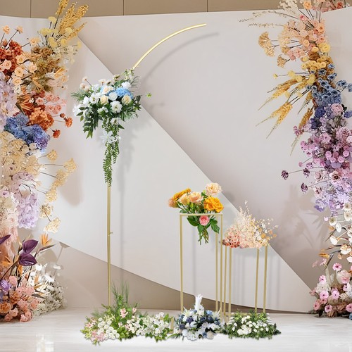 Ballon Arch Stand and 2 Flower Stands, Arch Backdrop Stand for Parties ...