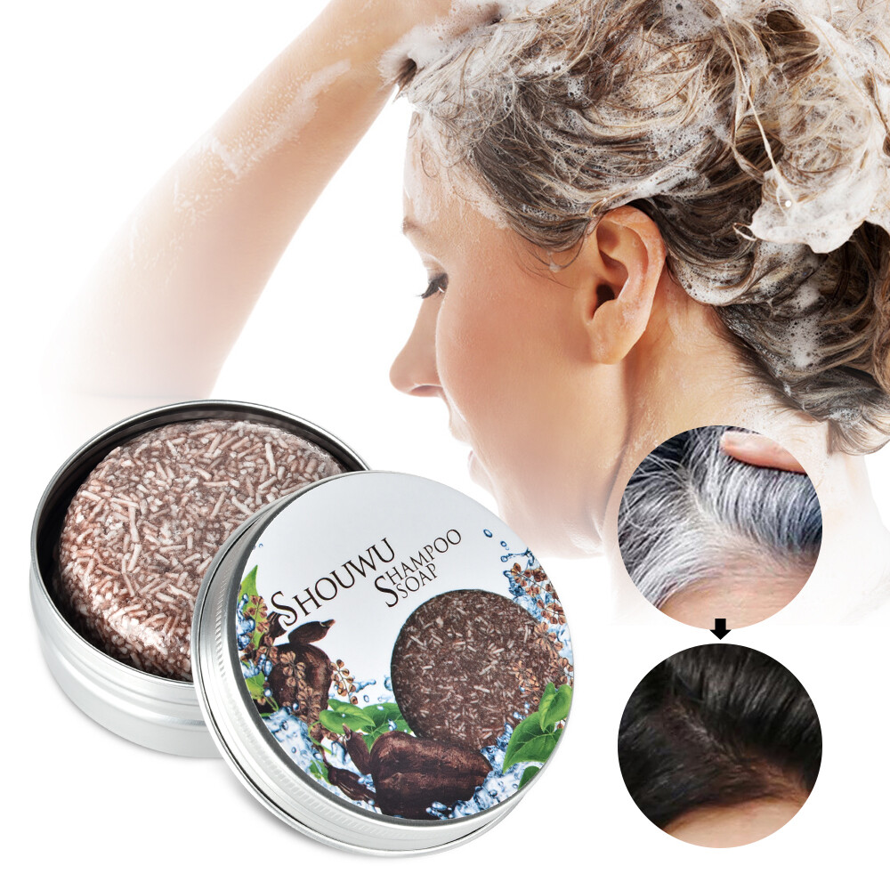1-3PCS Hair Darkening Shampoo Bar Soap Natural Polygonum Conditioner ...