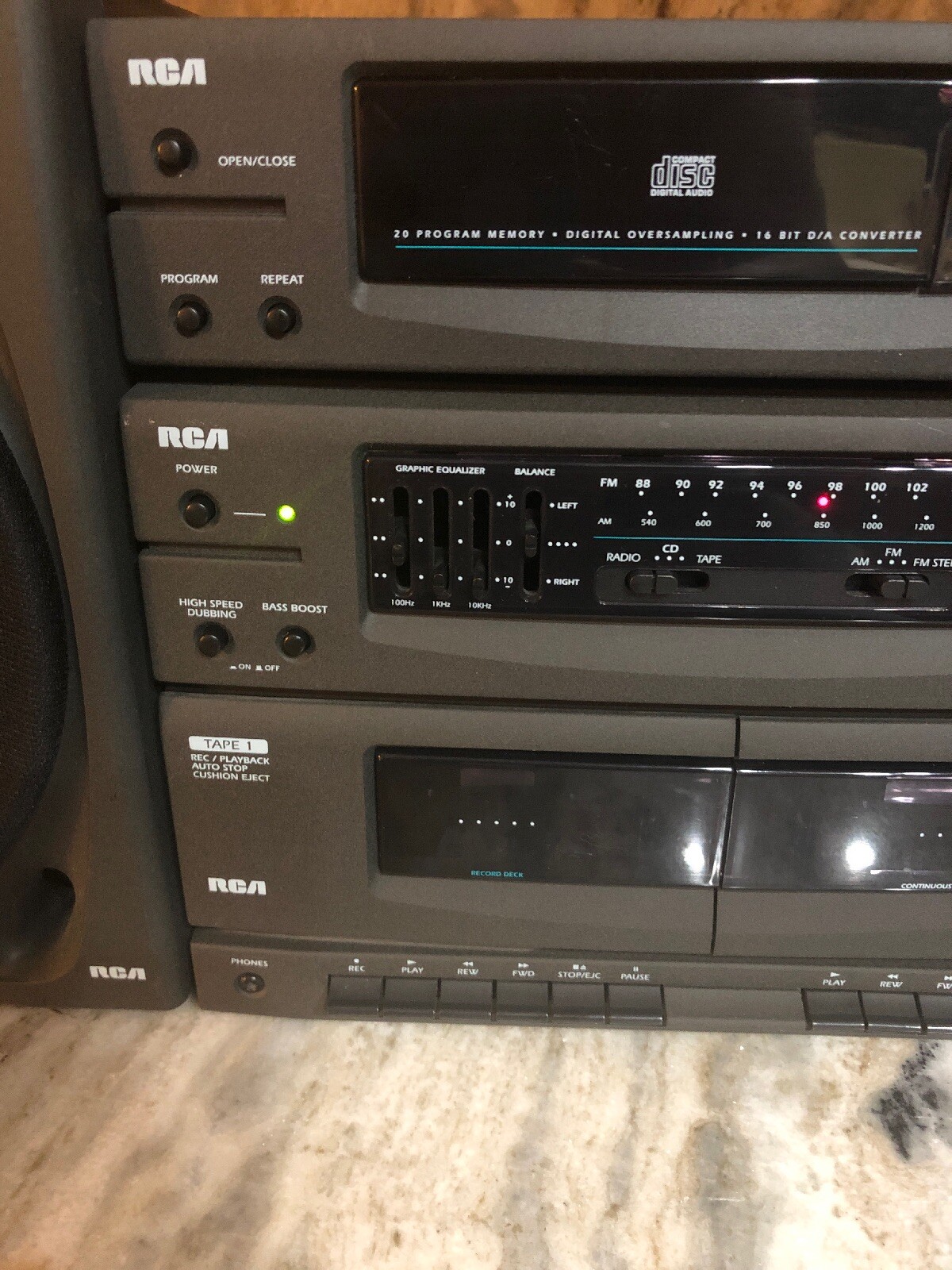 Vintage RCA RP 8530 A Stereo System AM/FM Radio Dual Cassette CD 2 Spks ...