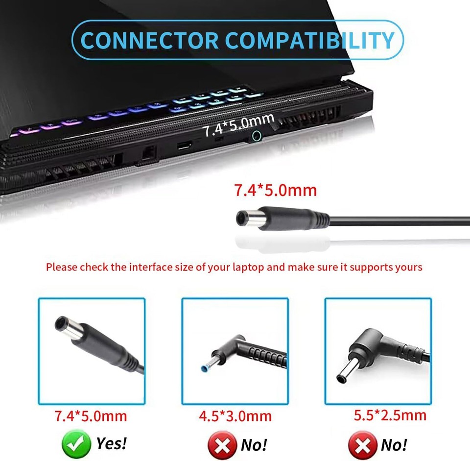 For Dell Latitude 90W AC Power Adapter Charger PA-10 7470 7480 7490 ...
