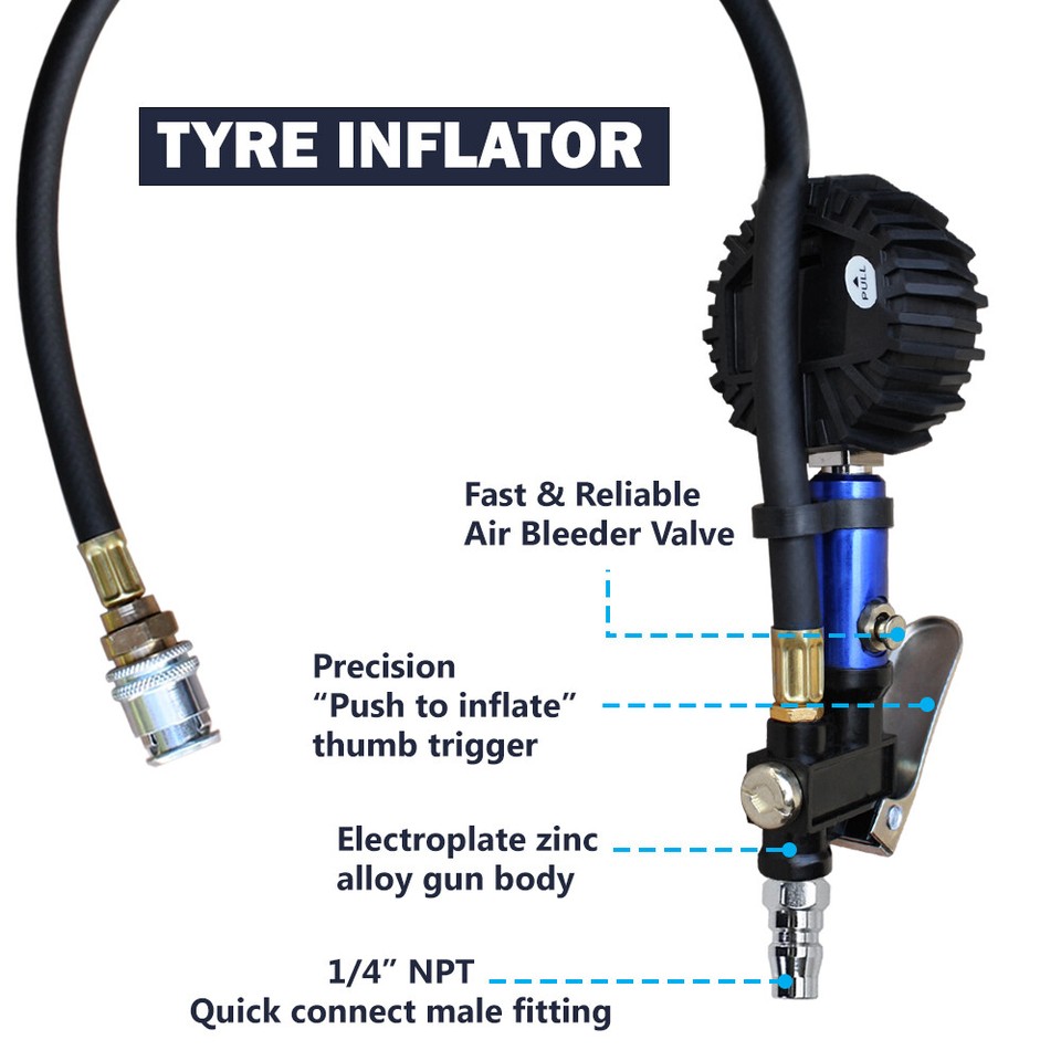 200psi tyre inflator deflator Auto Car Vehicle Air Compressor Pressure ...