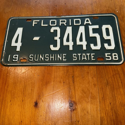 Vintage 1958 Florida Sunshine State License Plate | eBay