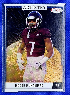 2025 SAGE Football Moose Muhammad Artistry Blue Parallel #74 RC Rookie ...