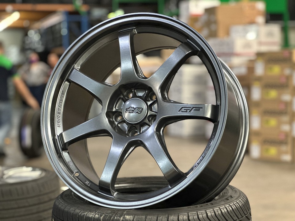 New 18x8.5J Mugen GP (4 Wheel) GREY 5x114.3 Honda Civic HRV Integra CRV ...