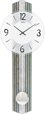 AMS 7488 moderne Pendeluhr Silberantik-Auflage Pendeluhren Holzuhren ...