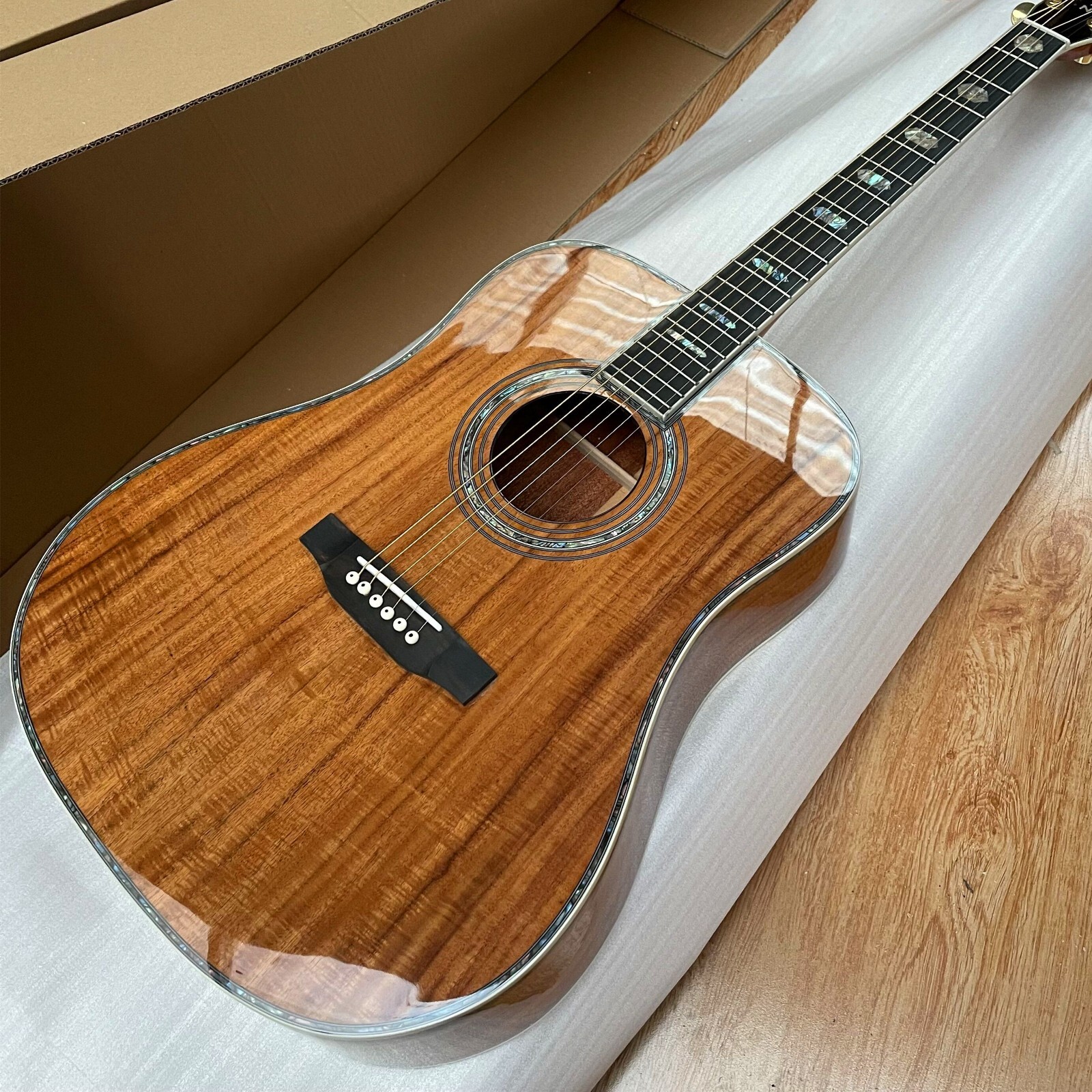 Custom 41 Inch D Type All Koa Wood Koa Acoustic Guitar Ebony ...