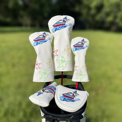 Surf Wizard Golf Club Headcover Driver Fairway Wood Hybrid Putter Cover ...