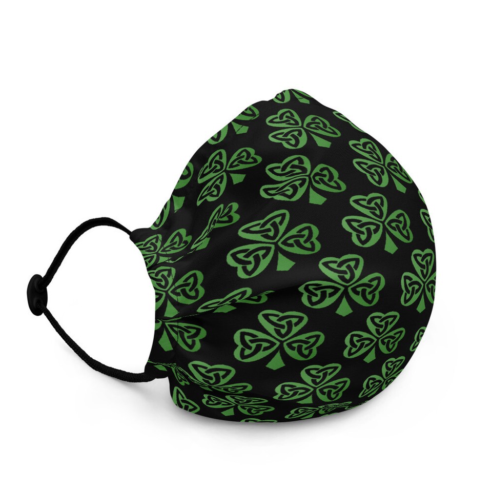 St. Patrick’s Day Shamrock Premium face mask Trinity Black | eBay