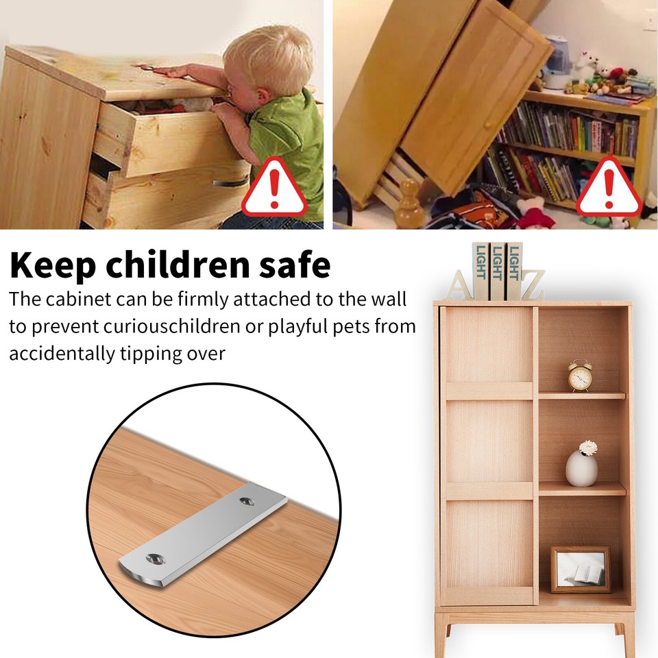 4Pcs Heavy Duty Furniture Anchor Extended L-Type Support Bracket 90 ...