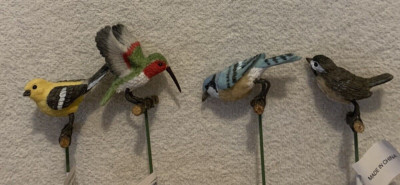 4 Pc Wildwood Intl CERAMIC BIRD Picks For Crafts & Floral Arrangements ...