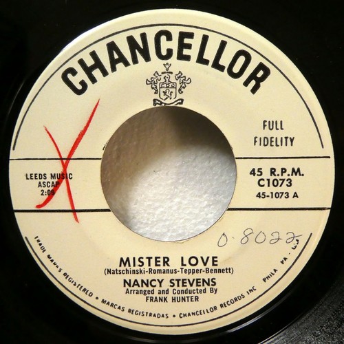 NANCY STEVENS 45 Mister love / My first love letter CHANCELLOR promo Ct ...