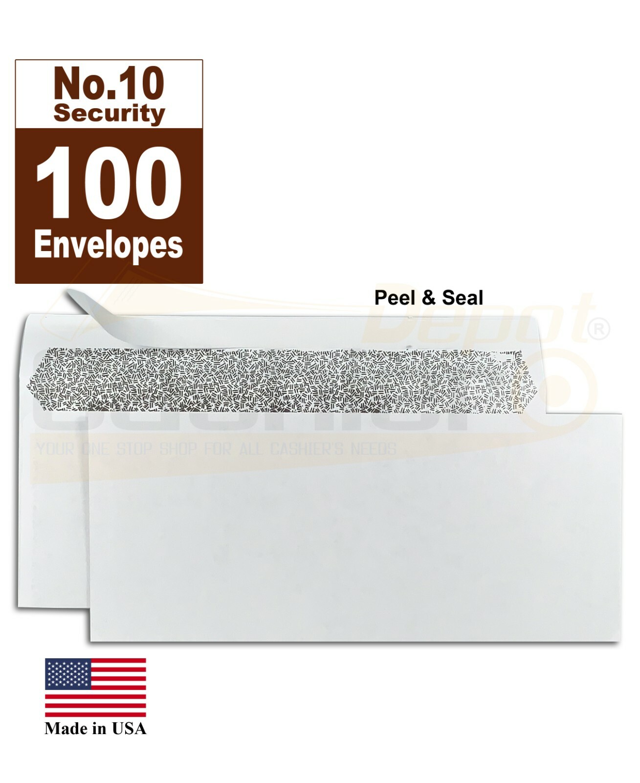 No. 10 Business Envelopes, 4 1/8 X 9 1/2 Peel & Seal, Security Tinted ...