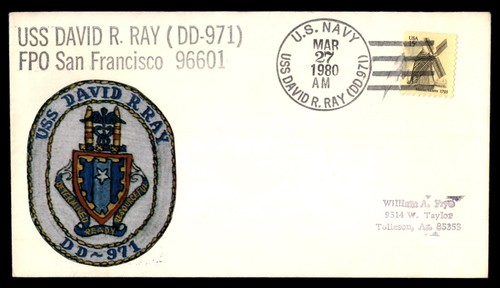 Mayfairstamps US Naval USS David R Ray Crest Cover aat_16973 | eBay