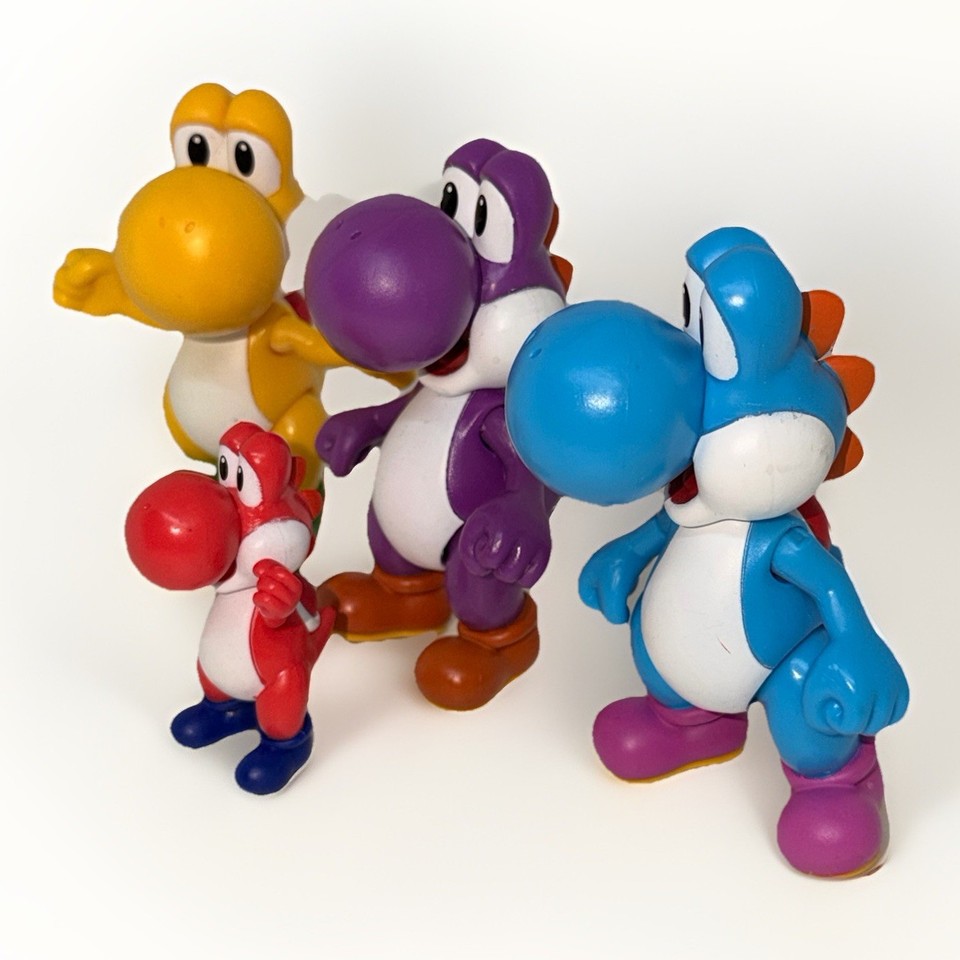 Nintendo Mario Yoshi Action Figure Lot Yellow Purple Light Blue + Red ...