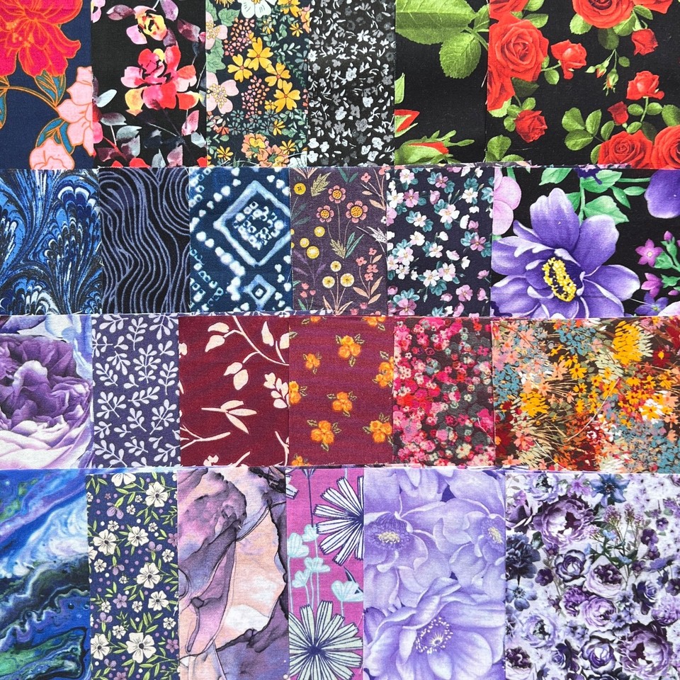 Set of 150 — 5 inch x 5 inch pieces quilting cotton fabric, charm ...