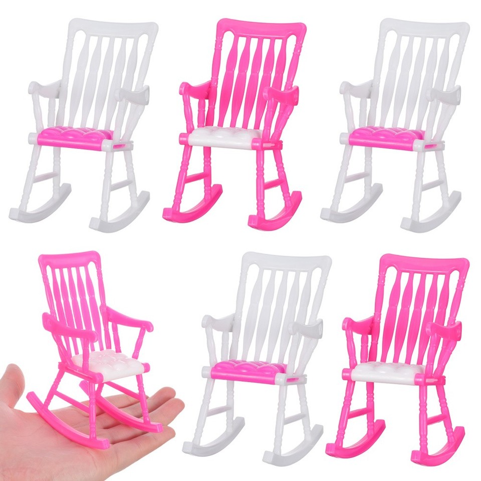 5 Pcs Mini Rocking Chair Plastic Toys Doll Role Play Accessories Small ...