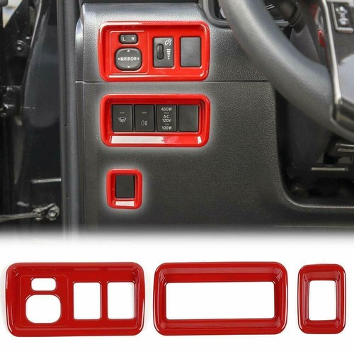 12pcs Red Inner Steering Wheel Dashboard Gear Shift Trim Cover For ...