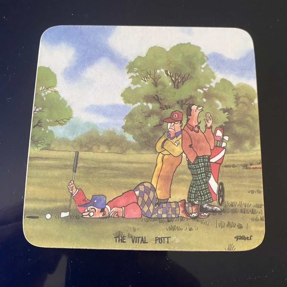 Vintage Coasters Funny Golf Scenes 4 Coasters Made in Somerset England ...
