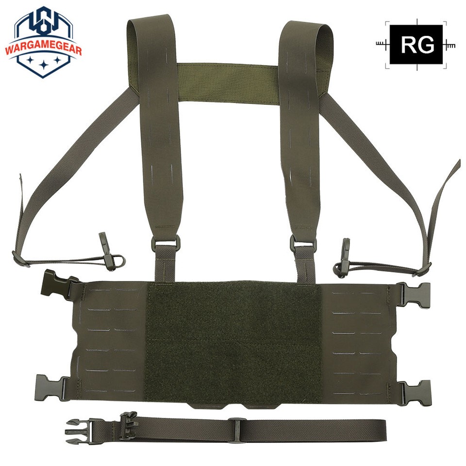 Tactical Low Vis Portable Chest Rig Harness Laser Cut MOLLE Lightweight ...