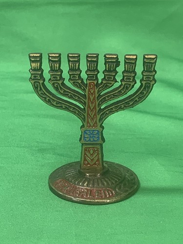 JERUSALEM TEMPLE MENORAH Jewish paper weight home office decor 2.5 ...