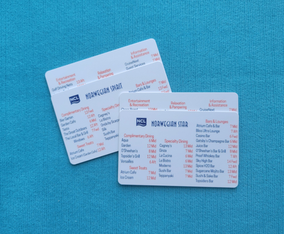 Norwegian NCL Cruise Deck Locator® - Deck Finder - Wayfinder Cards ...