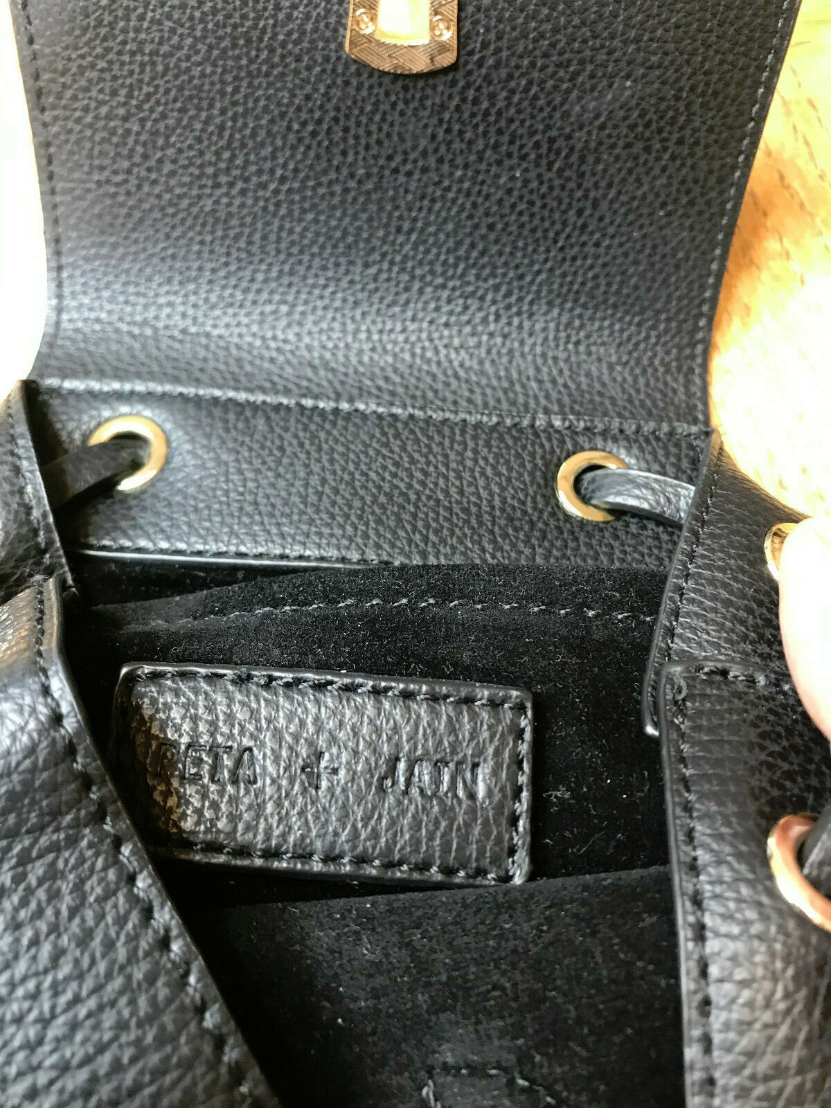 Peta and Jain Black Backpack without Straps Small 9 x 8 x 3.5 inches ...